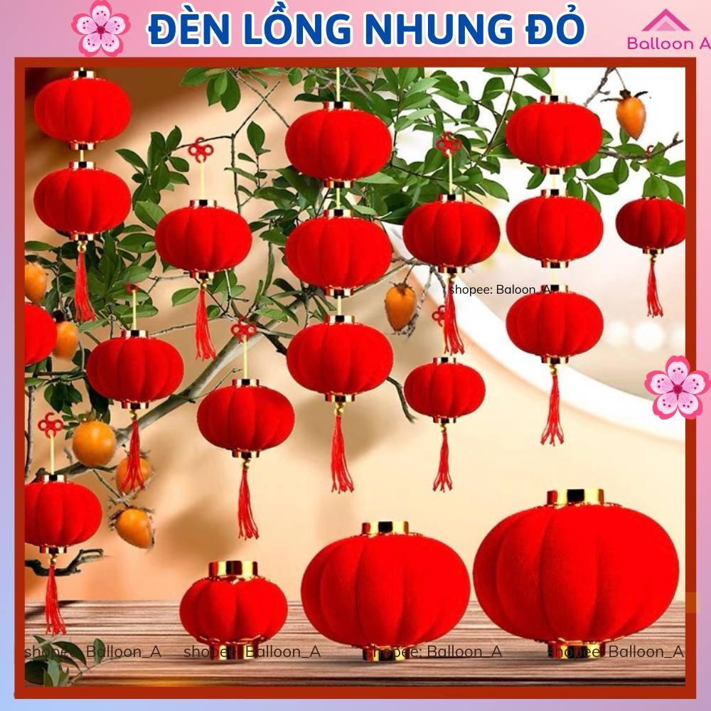 Set of 25 red plastic lanterns covered with velvet fabric for ...