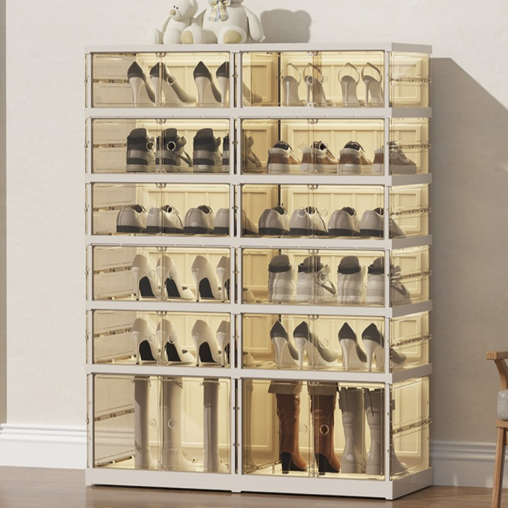 Convenient folding shoe and boot storage cabinet 9104T-1-5G, 3-sided ...