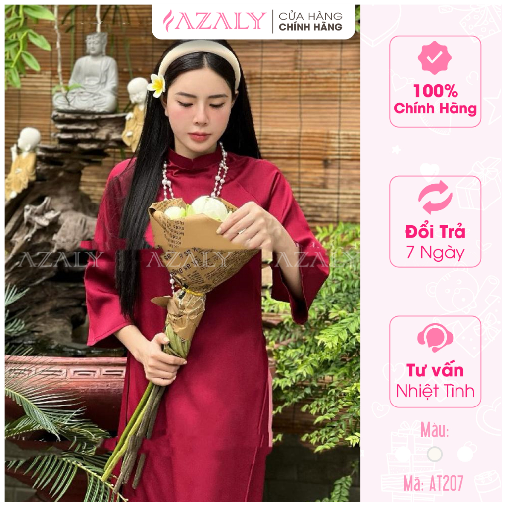 Ao Dai innovative lotus neck Ao Dai with AZALY shape - AT207 | Shopee Malaysia