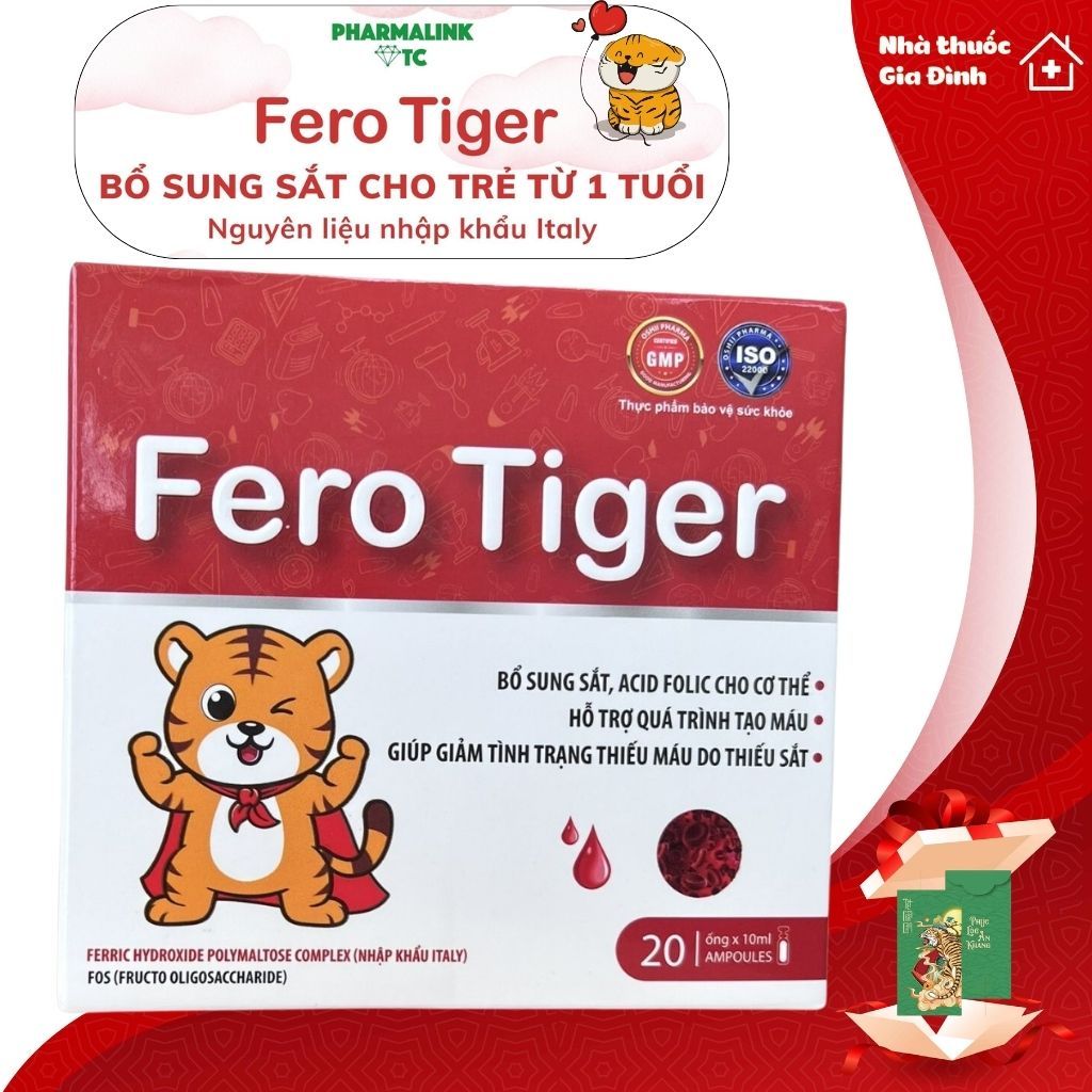 Fero Tiger Box Of 20 Tubes - Iron Supplement, folic acid, Support Blood ...