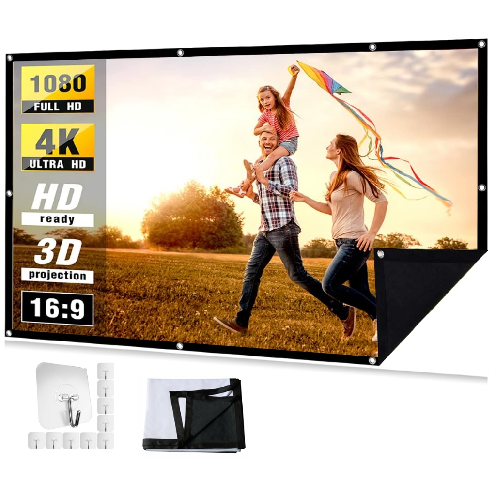 100ich wall-mounted projection screen supports projector for sharp ...