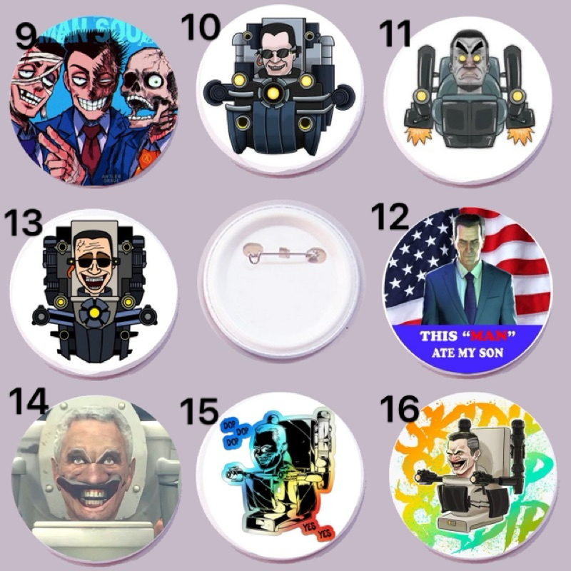 G man skibidi toilet badge 3 different pieces / G man pin / G-man game ...