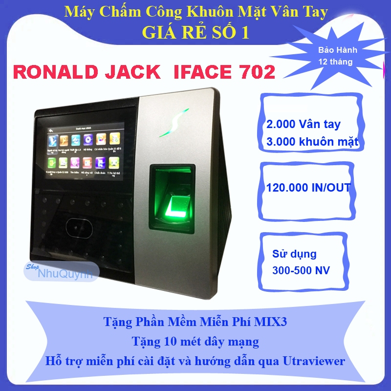 Ronald Jack Iface 702 Face and Fingerprint Time Attendance Machine ...