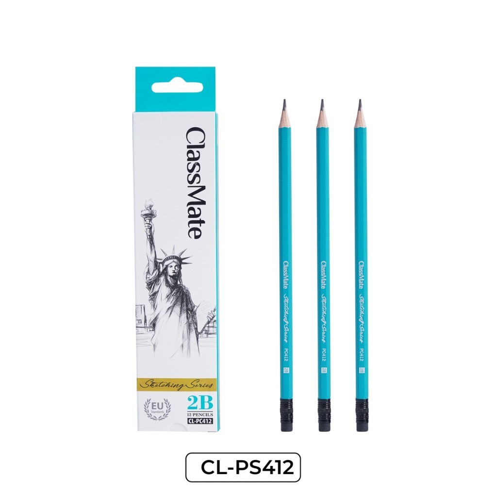 Combo 1 Wooden pencil box with 2B Classmate smooth pen eraser | Shopee ...