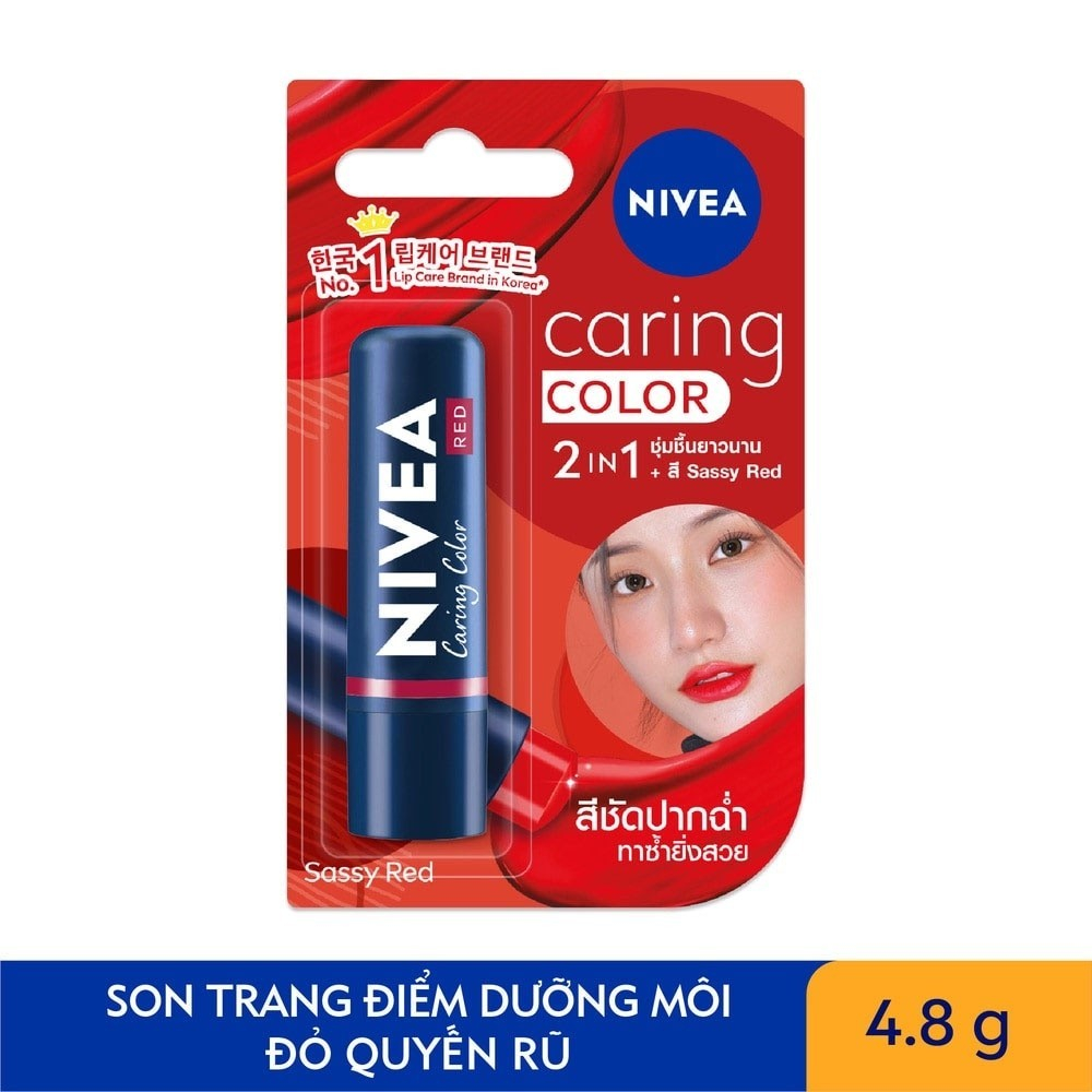 Nivea Caring Color Sassy Red Lipstick - Charming Red 4.8g | Shopee Malaysia