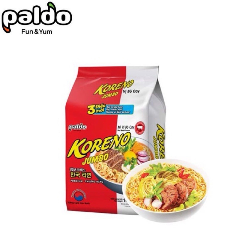 Korean JUMBO KORENO Noodles 2 Spicy Beef / KIM CHI 1 KG (10 Packs ...