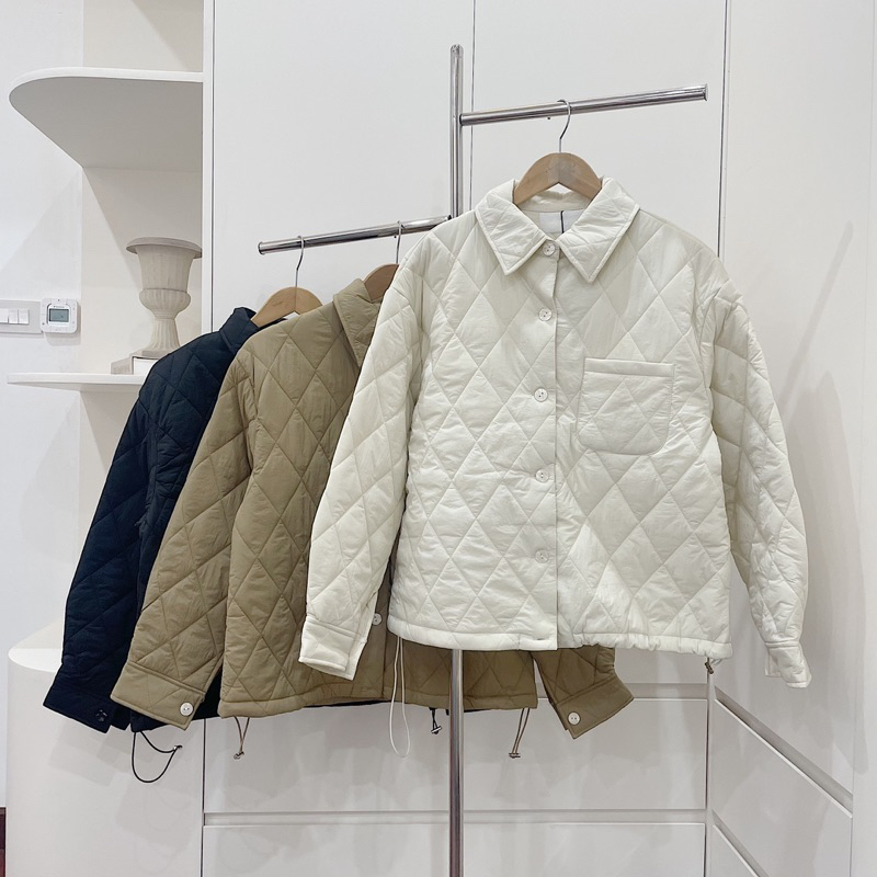 Thin quilted life jacket with wide collar | Shopee Malaysia