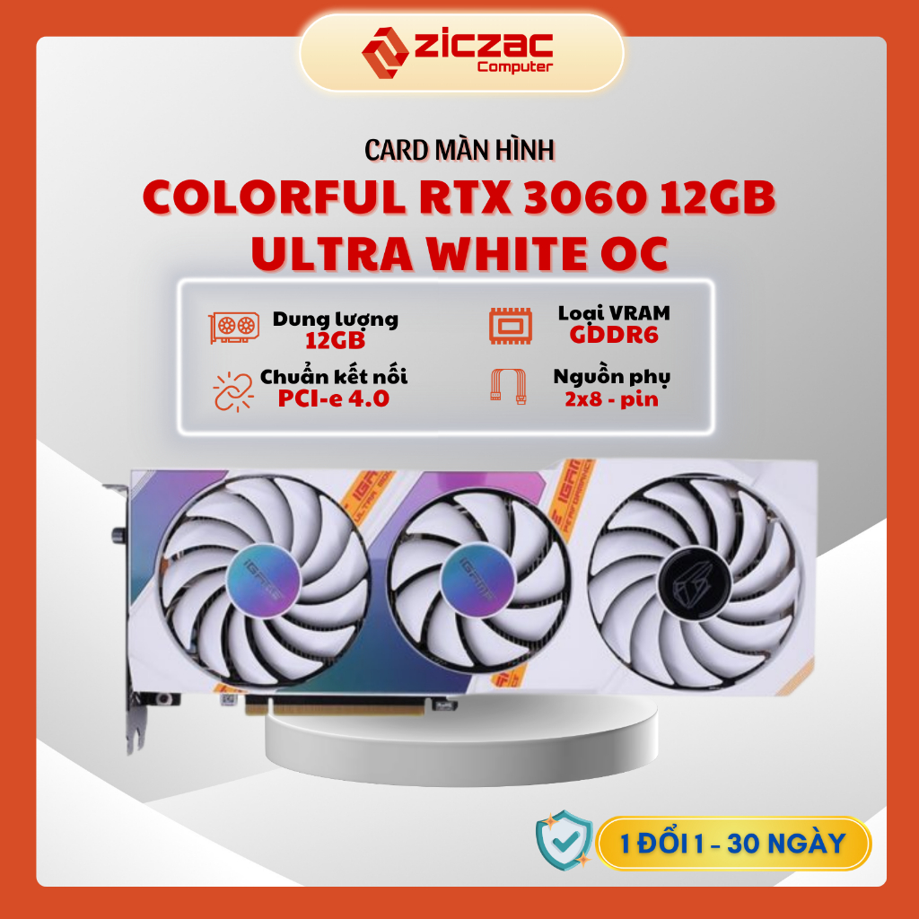 Vga video Card Colorful iGame RTX 3060 Ultra White 12GB OC GDDR6 White ...