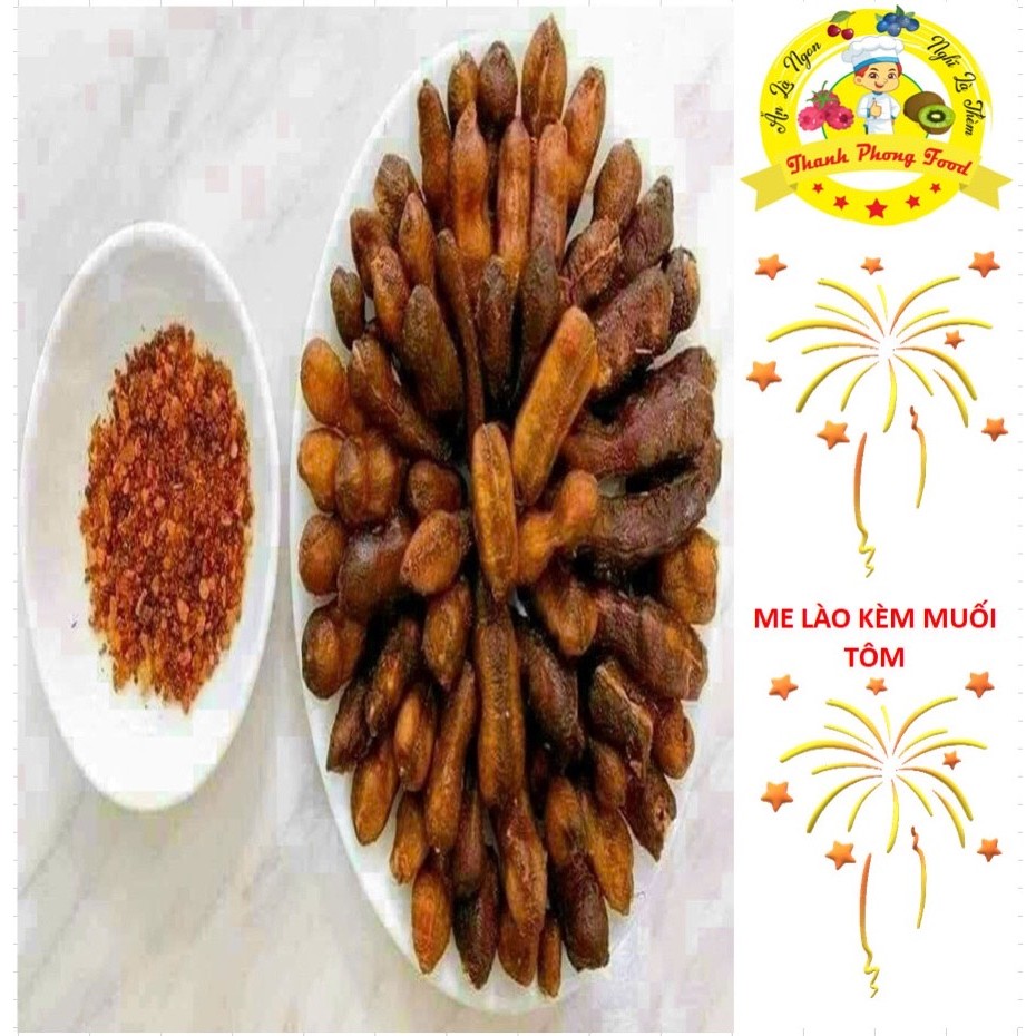 (Thanh Phong Food snack) Dried Lao Tamarind With Shrimp Salt Type 1 ...