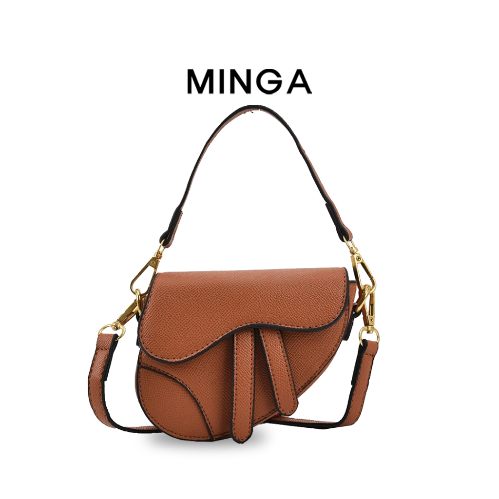 Minga Mini Small Lumpy PU Leather Cross-body Saddle Bag With Stylish ...