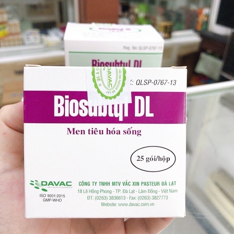 Live digestive enzymes Biosubtyl DL box of 25 packs of Da Lat yeast ...