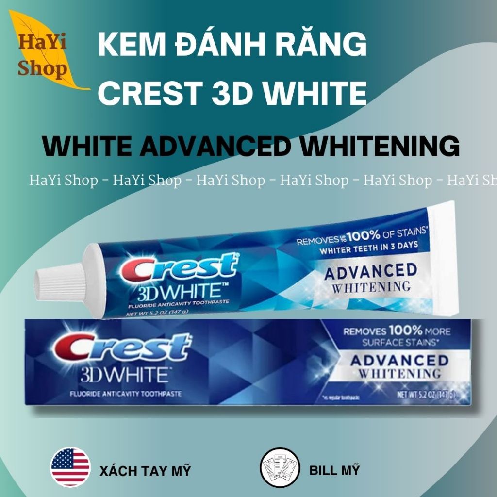 Crest 3D WHITE ADVANCED WHITENING Toothpaste 147G - Hayi shop | Shopee Malaysia