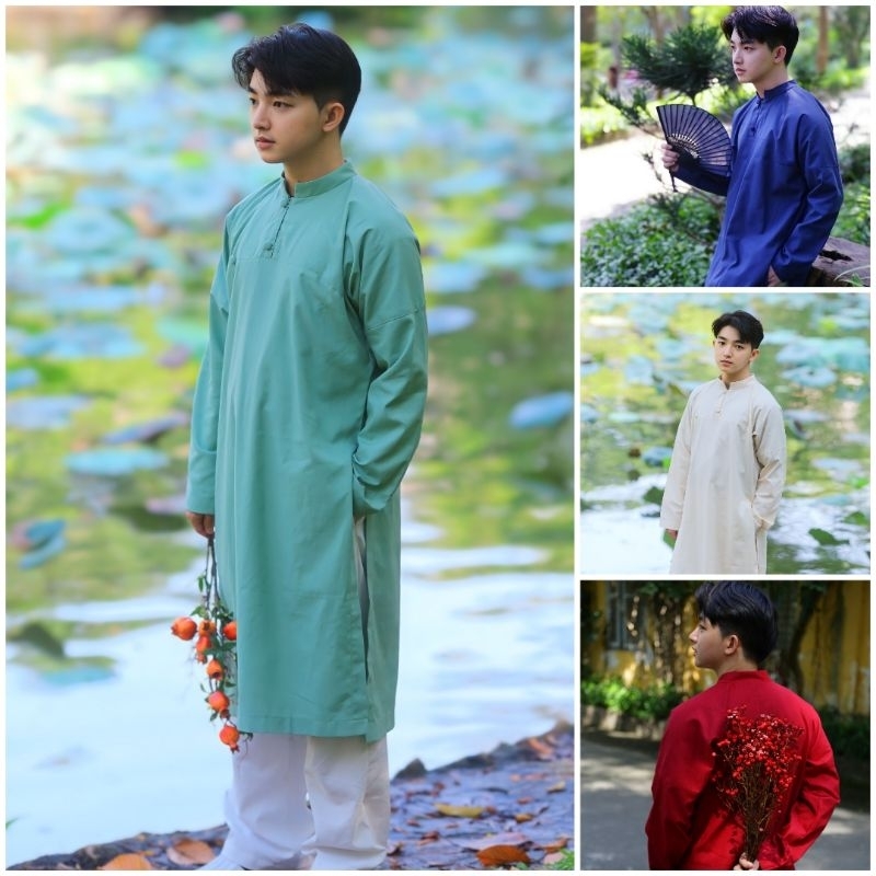 [Fast Sg] Men's Ao Dai Form Guri AD001, Linen Rough, Classic, Beige ...
