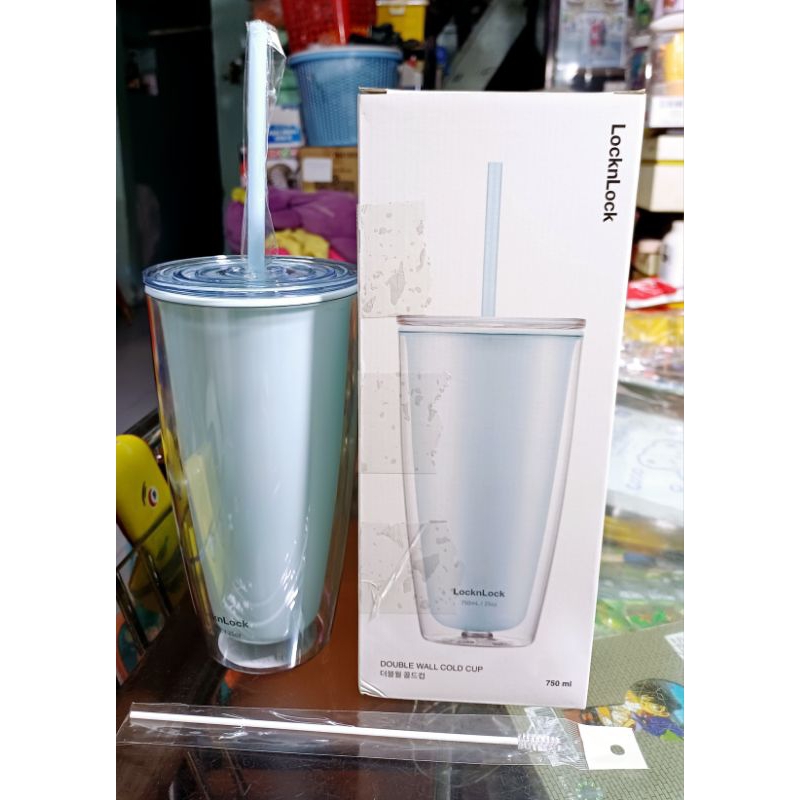Lock&lock 750ml 2-layer plastic cup (NOT FOR HOT WATER) | Shopee Malaysia