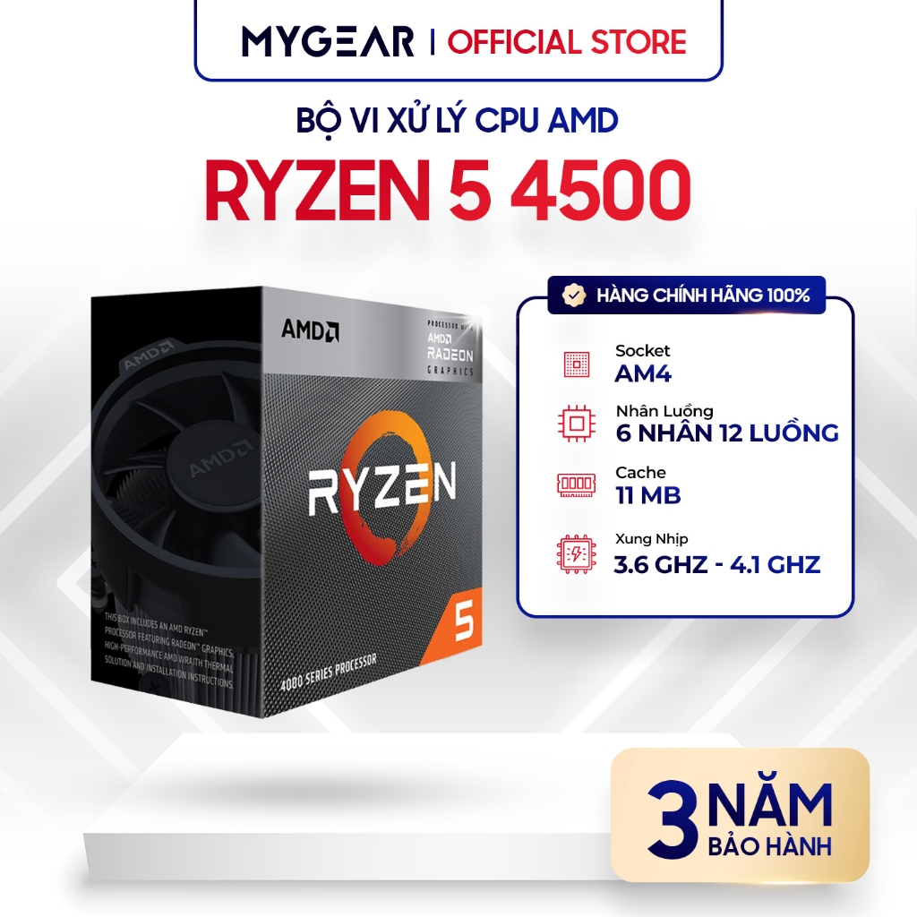 Amd Ryzen 5 4500 CPU processor 6 cores 12 threads Genuine 11MB Up to 4 ...