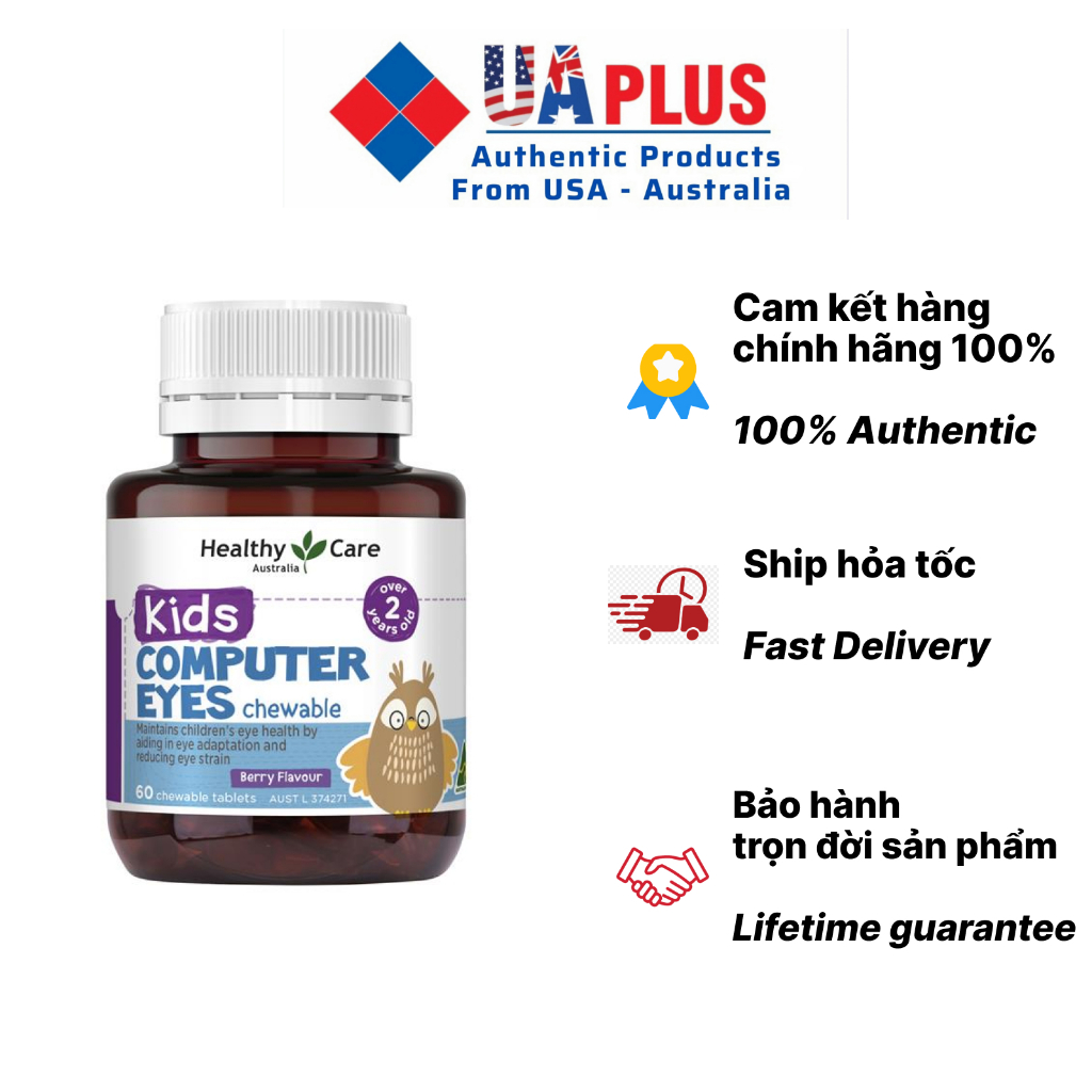 Australian Healthy Care Kids Computer Eyes chewable tablets for bright ...