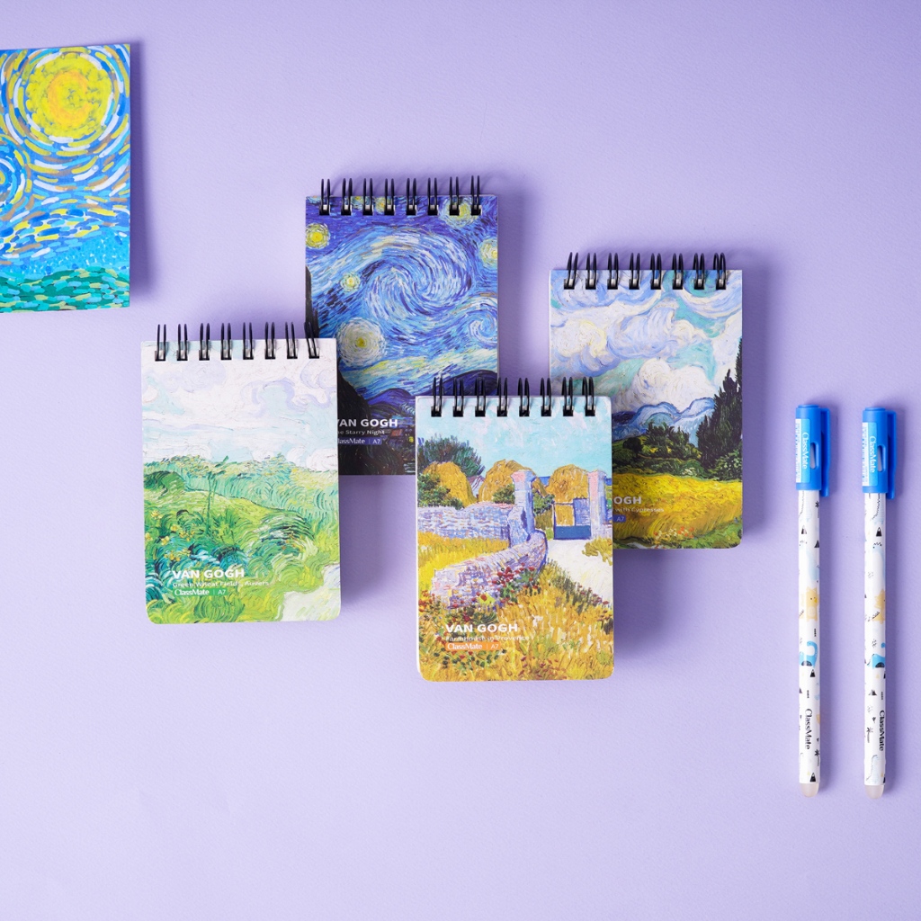 XO A7 CLASSMATE VanGogh Spring Notebook 160 Dotted Lined Pages, Thick ...