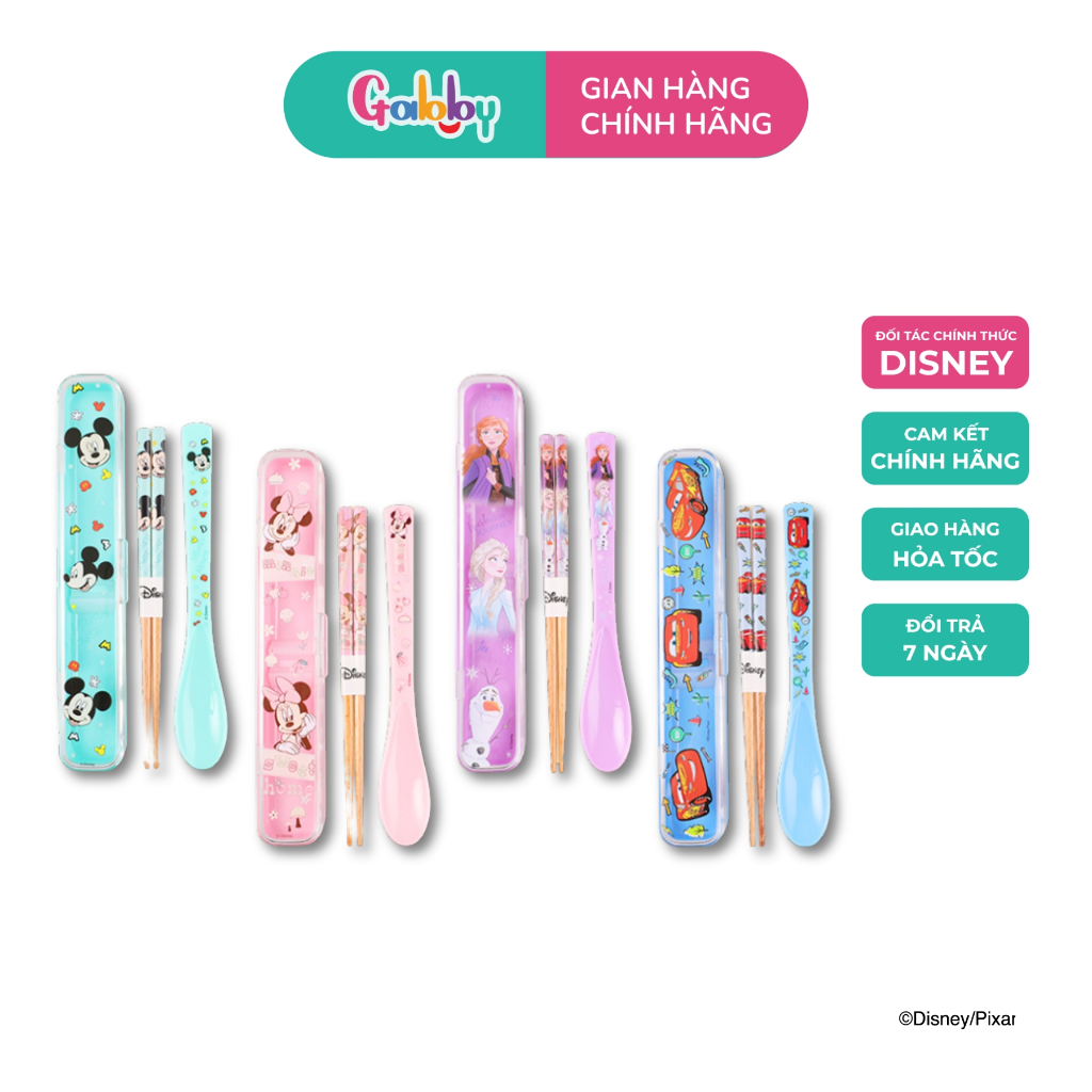 Disney Character Spoon/Chopsticks Set with Box for Kids (Mickey/Minnie ...