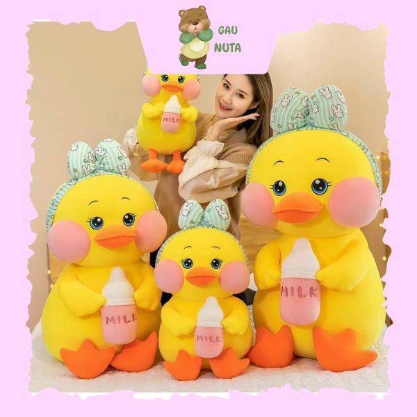 Teddy Bear Blush Duck Hugging Milk Bottle, Duck Hugging Bottle Super ...