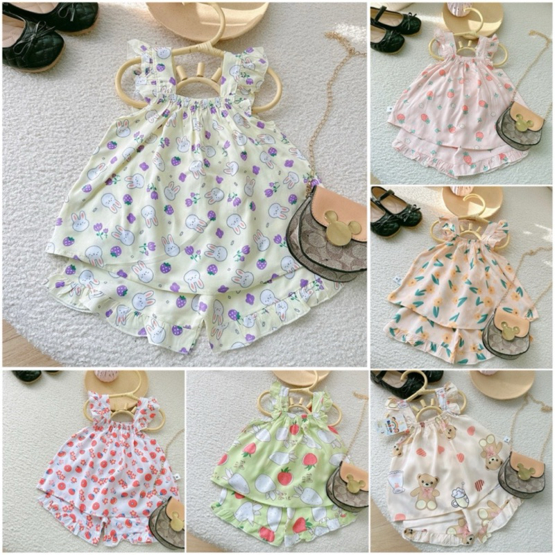 Nt161 Fairy wing linen two-piece set for girls (color palette 6 ...
