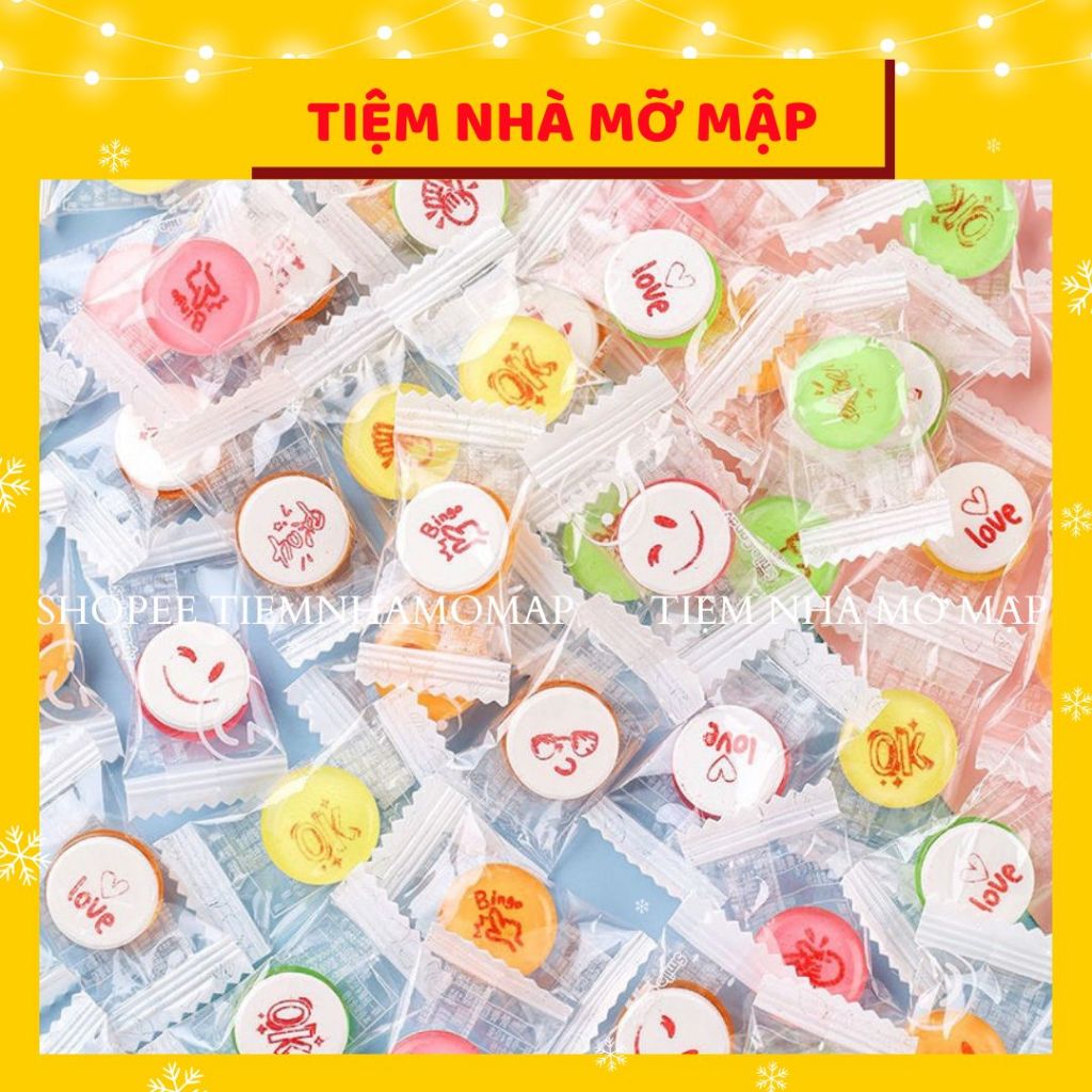 Box of 100 fruit-flavored smiley candy, Smile candy lozenges | Shopee ...