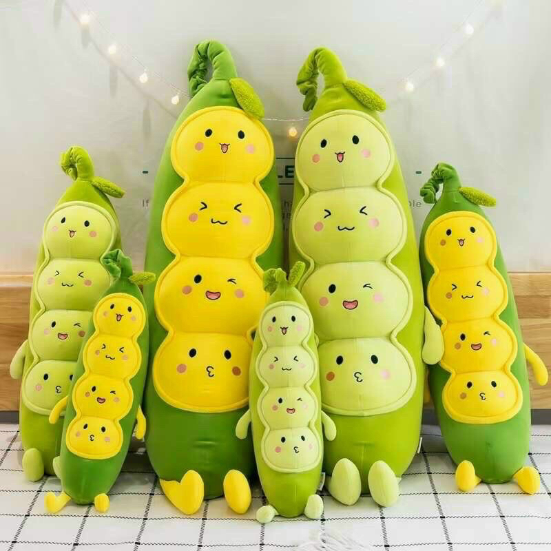 Fluffy Emotional Pea Plush (Yellow - Green) Size 70 - 1 meter | Shopee ...