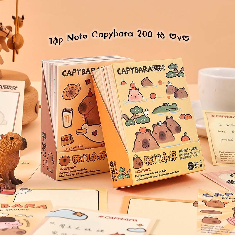 Notes, sticky notes, Capybara notes 200 sheets, free 10 sheets of super ...