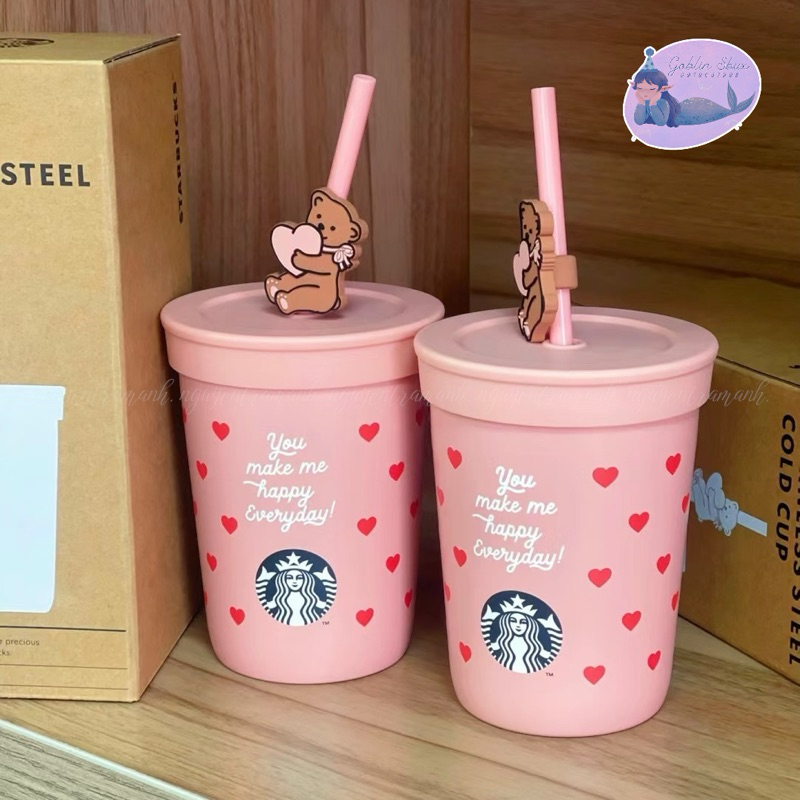 [Limited] Starbucks KOREA BE MINE PINK HOBBY COLD CUP 355ML | Shopee ...