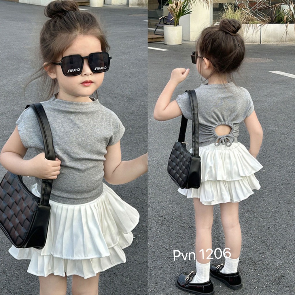 Baby girl clothes set - Baby girl skirt set with cute backless mussel ...