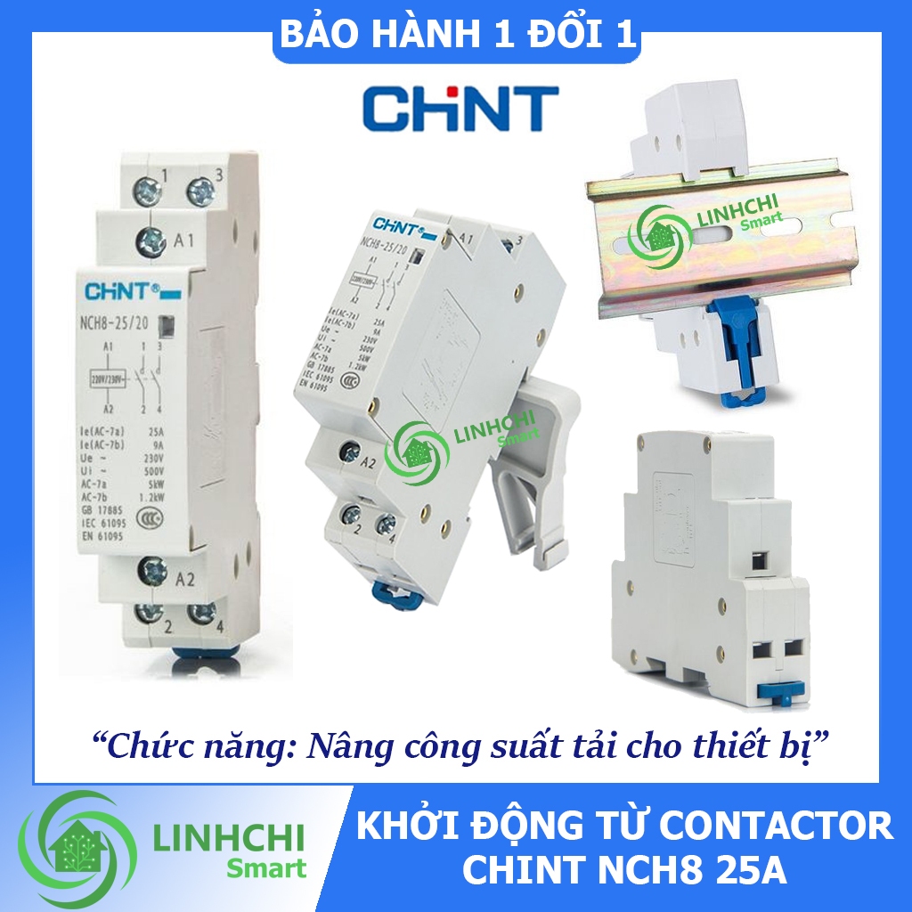 Contactor Starting from 1 phase CHINT NCH8 brand 25A/40A/63A 1 phase/ 3 phase - (Optional ...