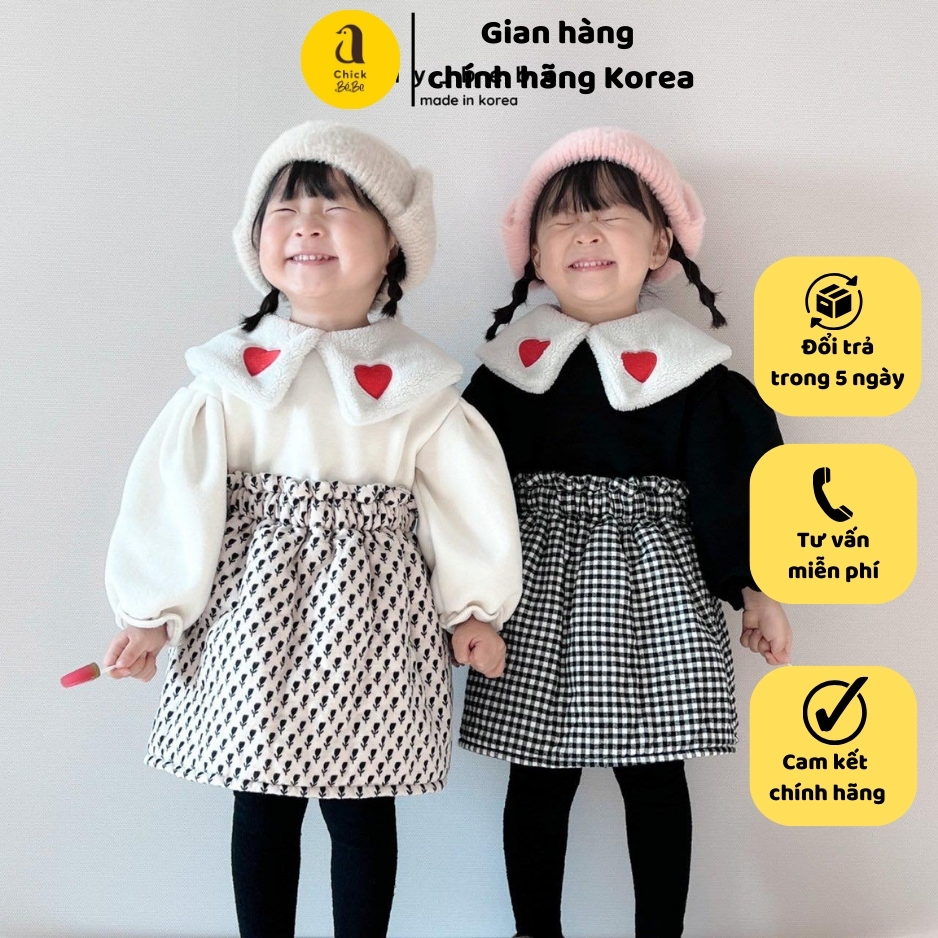 Mybebe made in Korea Heart-Neck Sleeves For Girls From 10kg-18kg | Shopee Malaysia