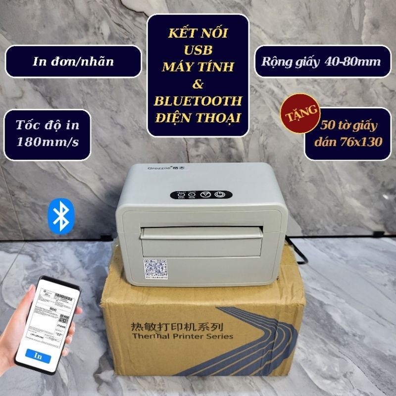 Grozziie thermal printer, Bluetooth phone and Usb connection, A7 size ...