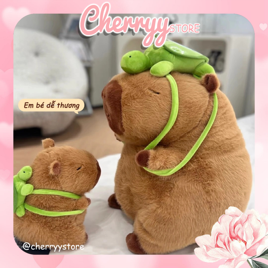 Capybara teddy bear wearing a cute high-end turtle backpack | Shopee ...