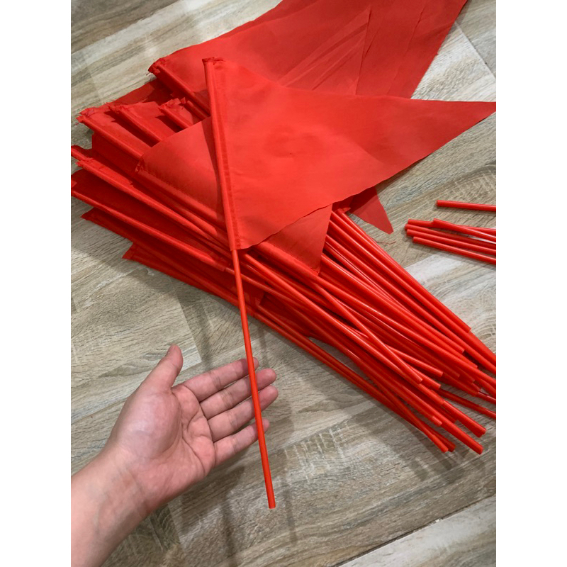 10 triangle hand-held flags (AC fabric without seams) | Shopee Malaysia