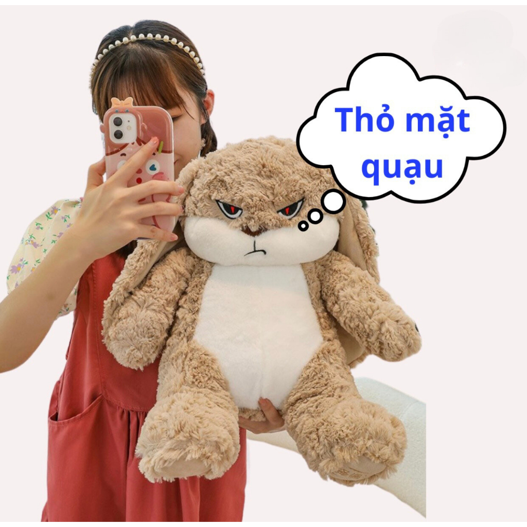 Super cute crow-faced rabbit teddy bear, high-quality furry angry ...