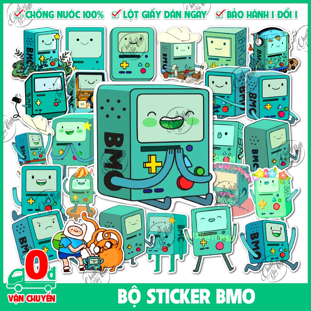 Combo 100 Stickers BMO decal Stickers Cute Blue Robot decal Stickers ...