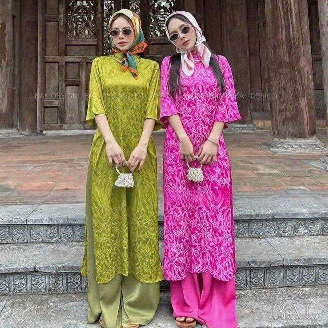 Lightning innovative female ao dai with Shanghai brocade pattern in ...