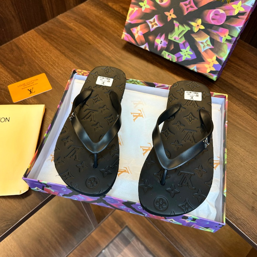 [Newest Version] Louis Vuitton Toe Slippers With monogram Pattern And ...
