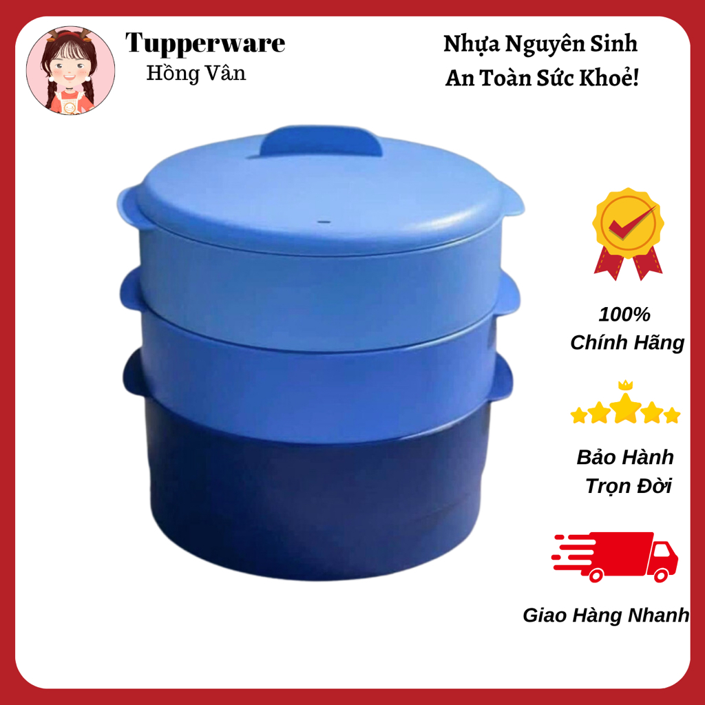 3-tier Tupperware Purple Butterfly Pea Steamer, Primary plastic, quick ...