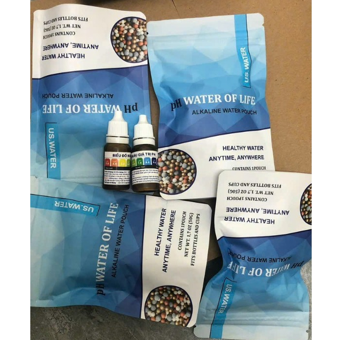 Alkaline mineral stone 50g pack with purple litmus solution to measure ...