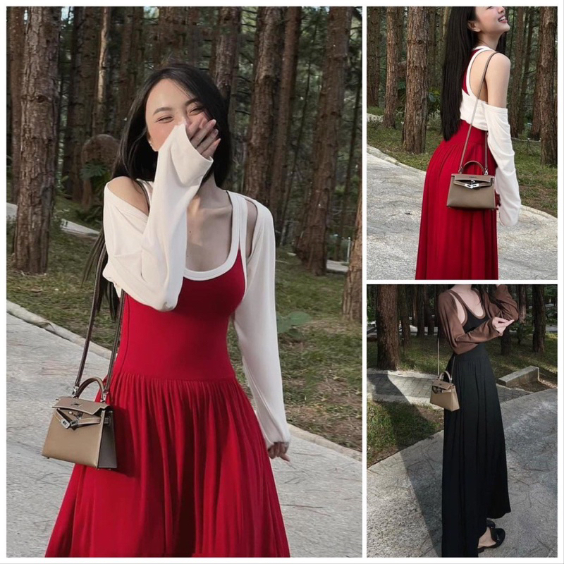 Basic Two-Wire Skirt set With Gown, Jacket croptop set With Two-Wire ...