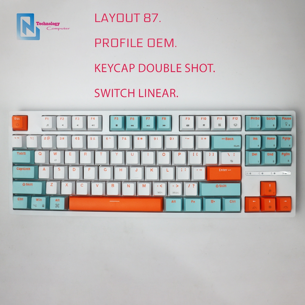 Layout 87 Mechanical Keyboard With LED Profile OEM Keycap DoubleShot ...