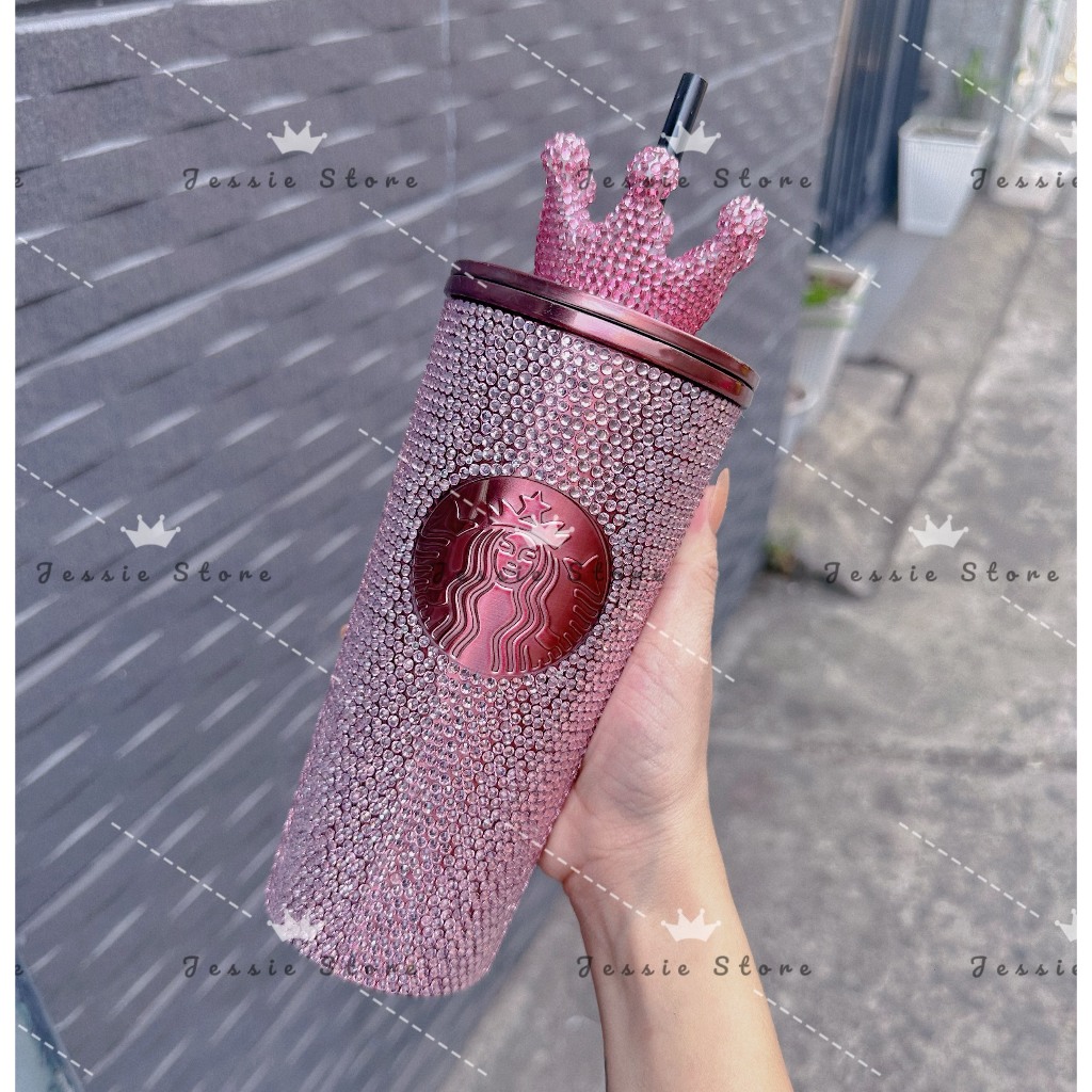 Pink LISA STONE CUP WITH STARBUCK BLACKPINK CROWN LIMITED EDITION ...