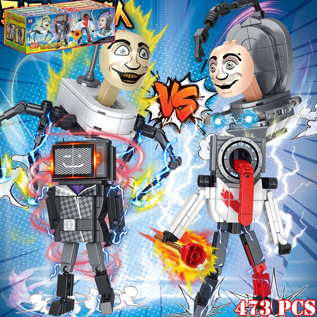 473 Pieces - Super cool skibidi toilet, toilet man vs monitor character ...