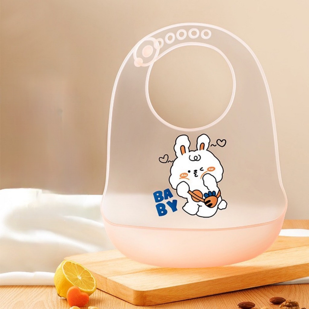 Silicone bib with trough made of thin and light material, thin silicone ...