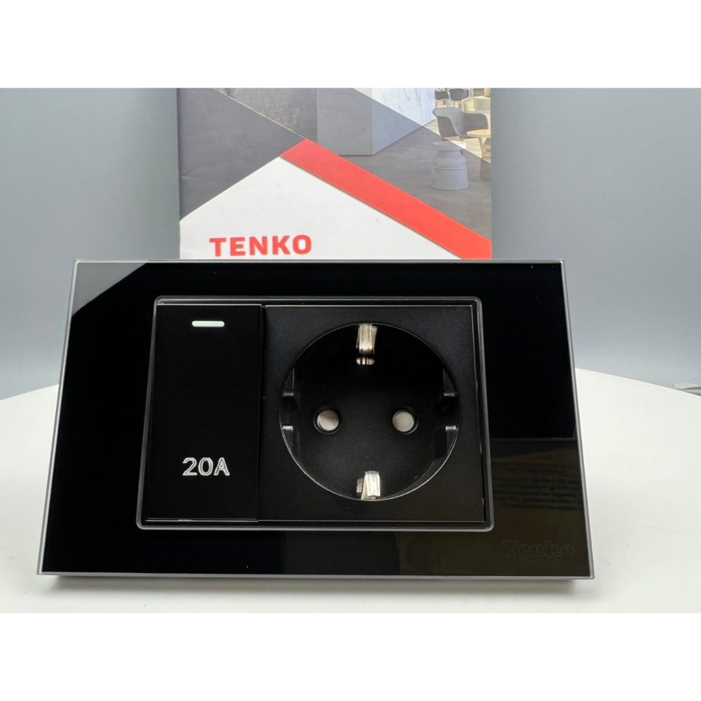German Standard Recessed Socket + 20A Switch Tenko TK-C18-061 Black ...