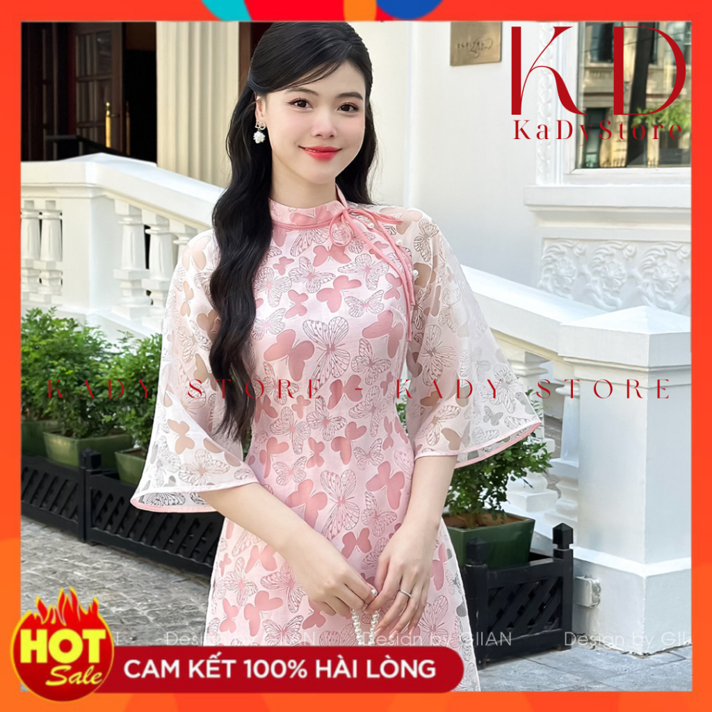 Modern ao dai Mai Ngoc 2024, beautiful CNY ao dai with 2.5cm offset ...