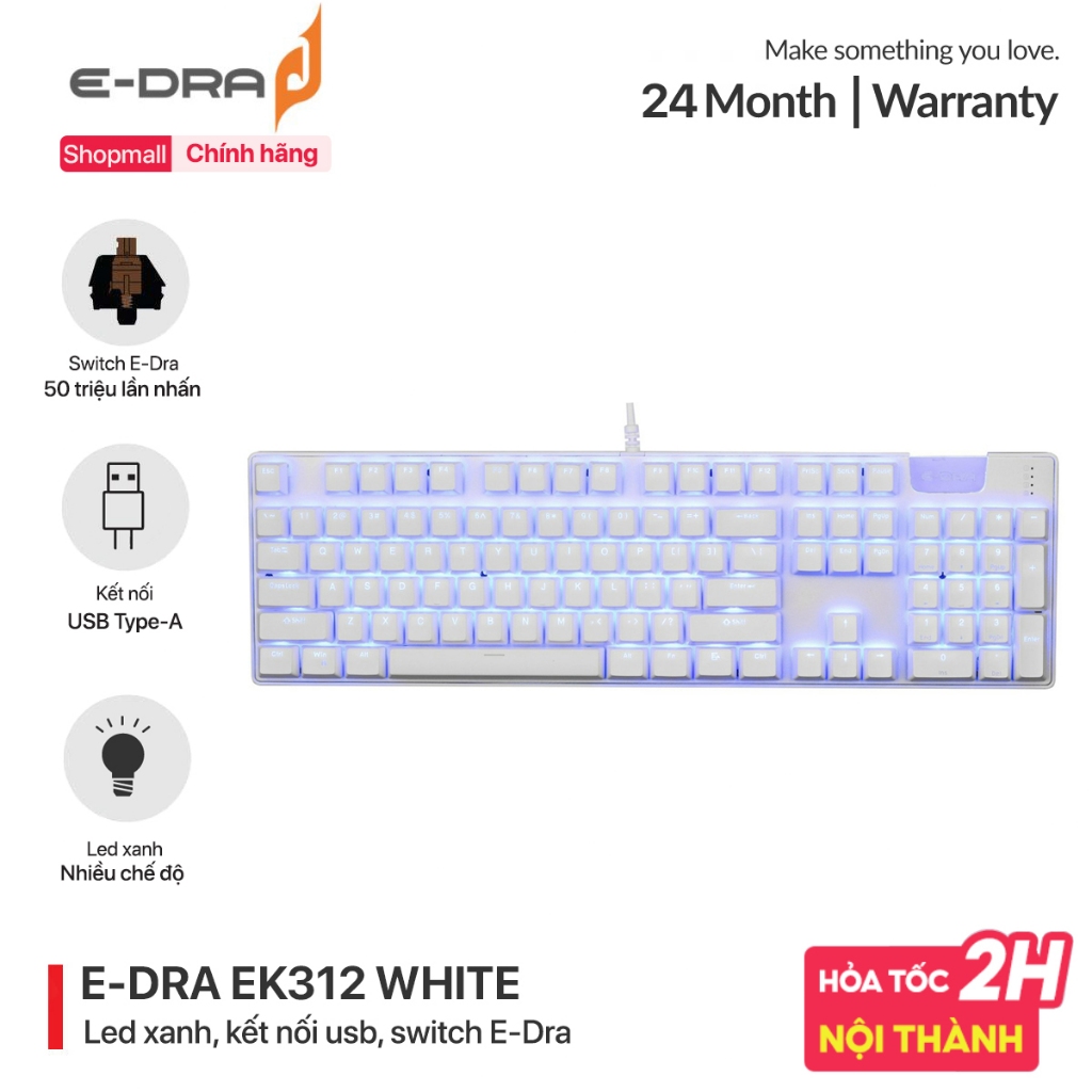 Gaming keyboard, wired gaming computer mechanical keyboard E-Dra EK312 ...