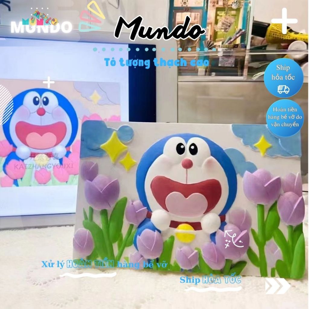 Plaster Statue X 013, 014, 015 Doraemon Tulip 3D Painting, Sunflower ...