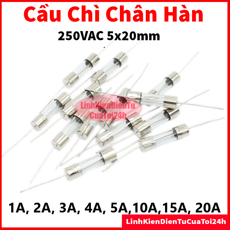 Fuse 250VAC 5x20mm Pin 1A 2A 3A 4A 5A 10A 15A 20A 220V Solder Pin ...